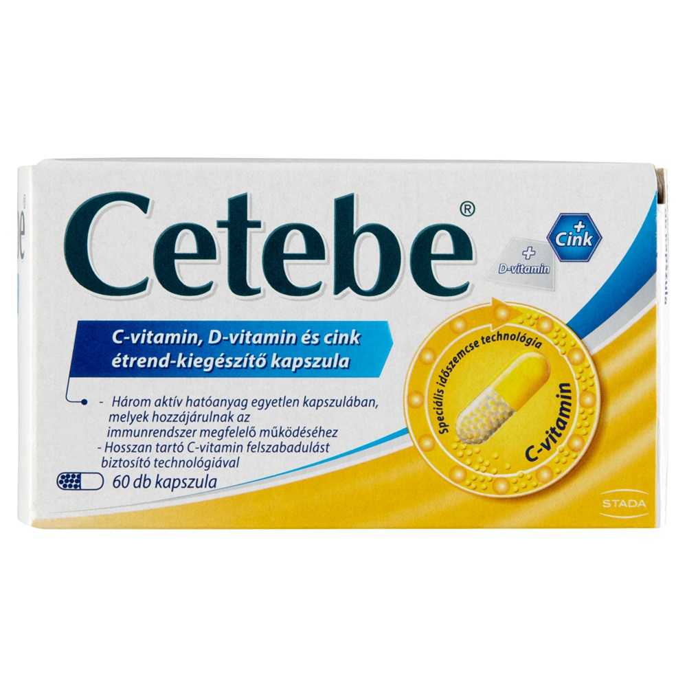 CETEBE KAPSZULA 60DB IMMUNTRIO C-VITAMIN + D-VITAMIN + CINK - Dél-100 ...