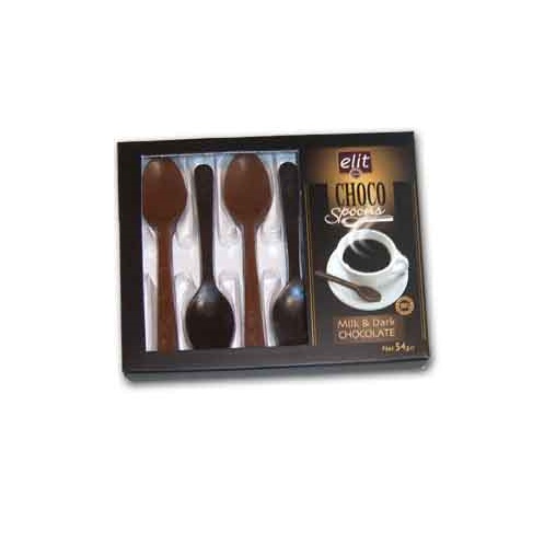 ELIT CHOCO SPOONS 54G TEJ ÉS ÉTCSOKOLÁDÉ KANÁL - Dél-100 nagyker áruház