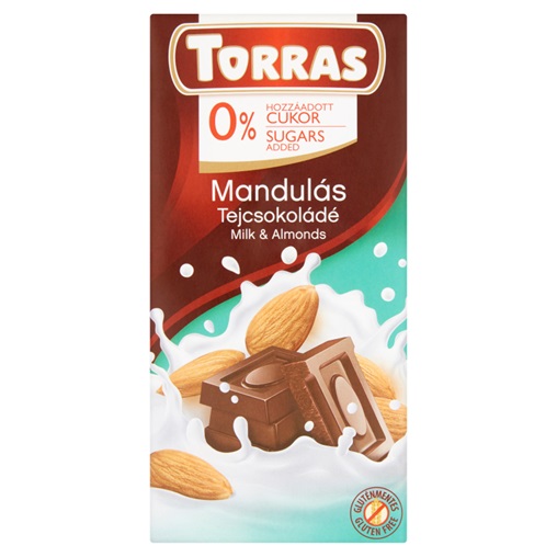 TORRAS DIABETIKUS TÁBLÁS TEJCSOKI 75G MANDULÁS - Dél-100 nagyker áruház